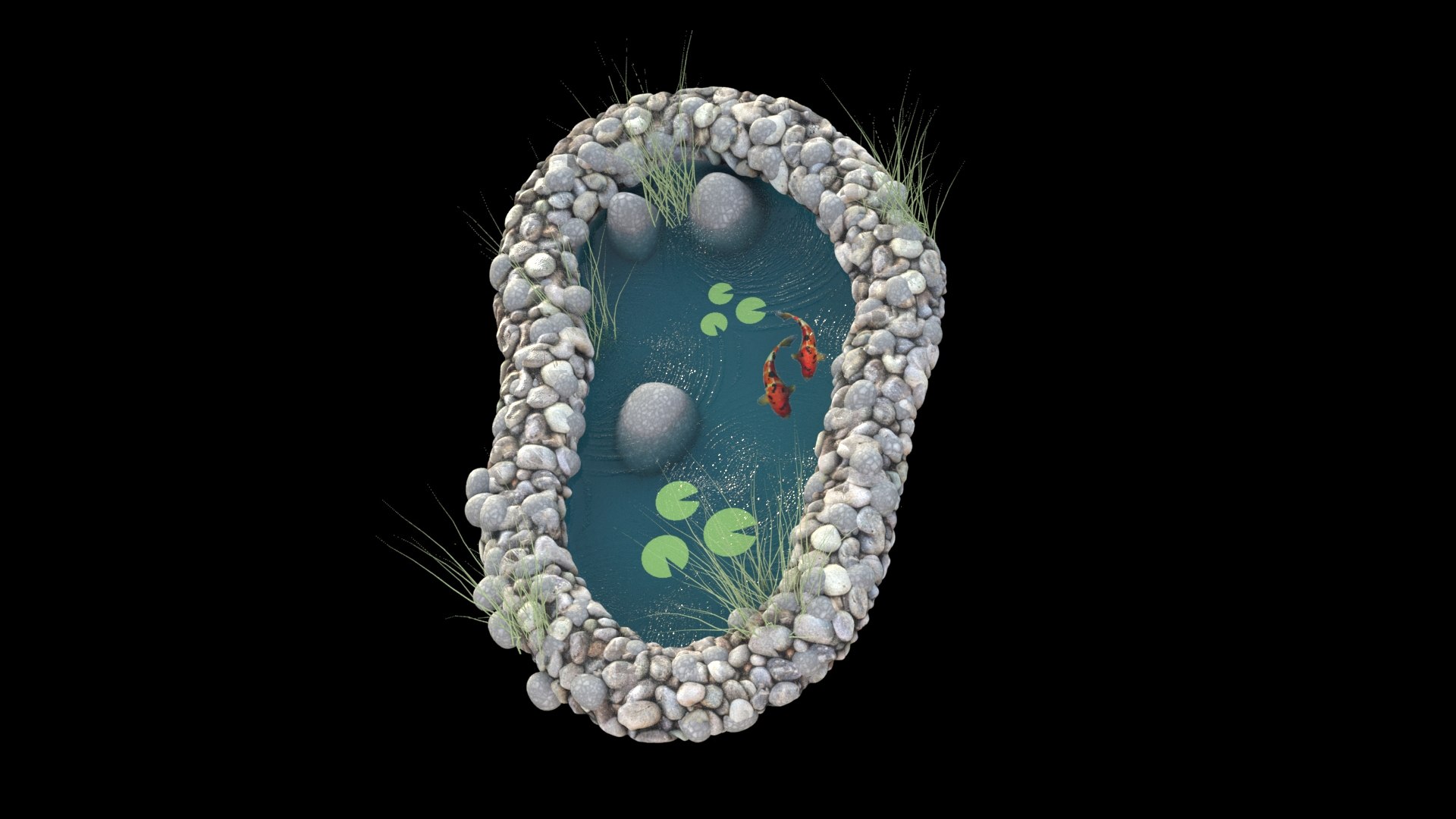 3D Model Water Garden Coy Pond - TurboSquid 1275892