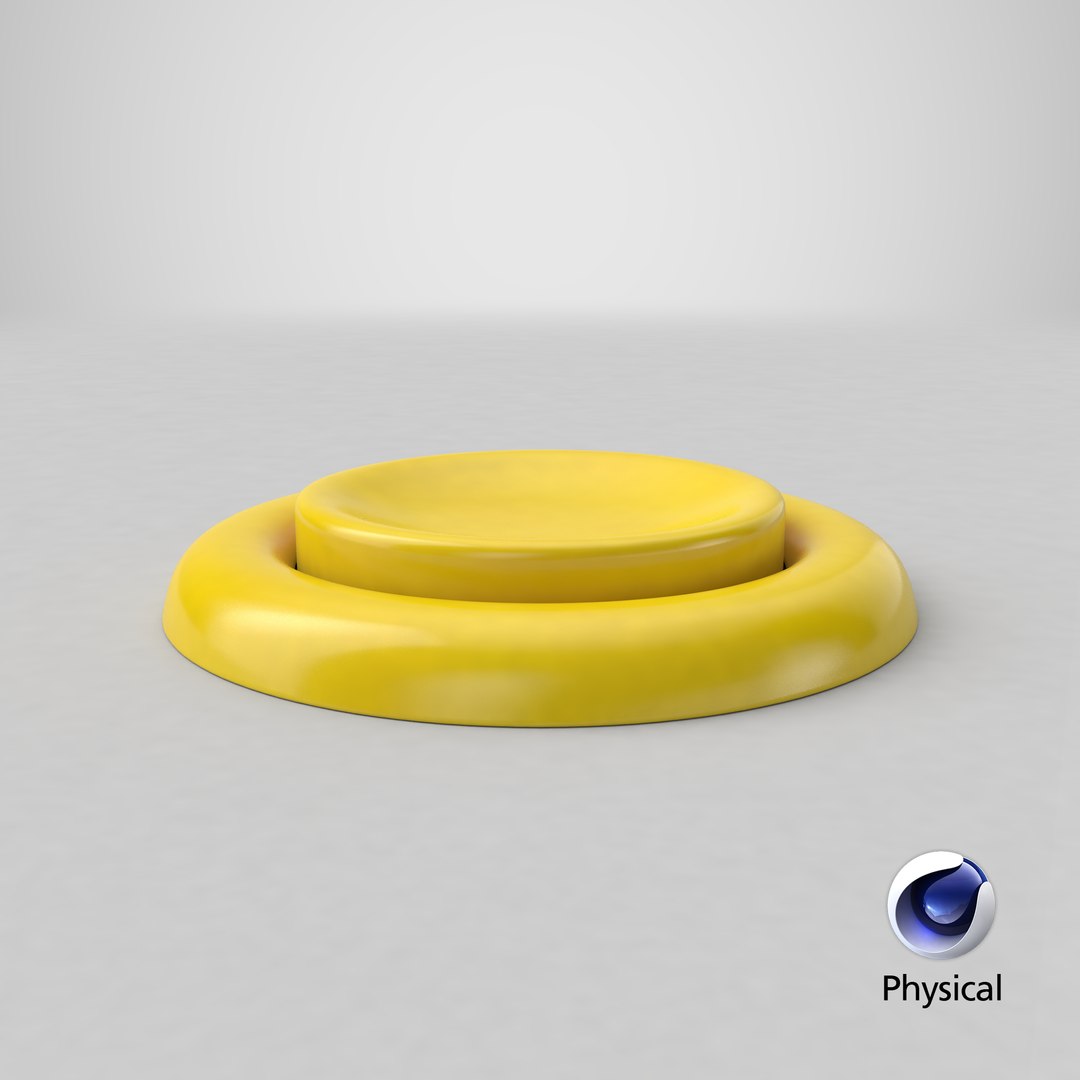 3D Button 04 Yellow Model - TurboSquid 1220812