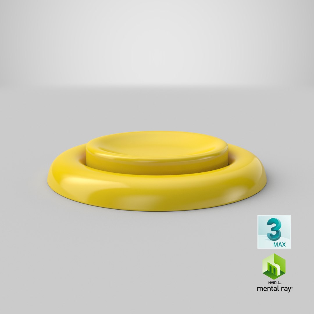 3D Button 04 Yellow Model - TurboSquid 1220812