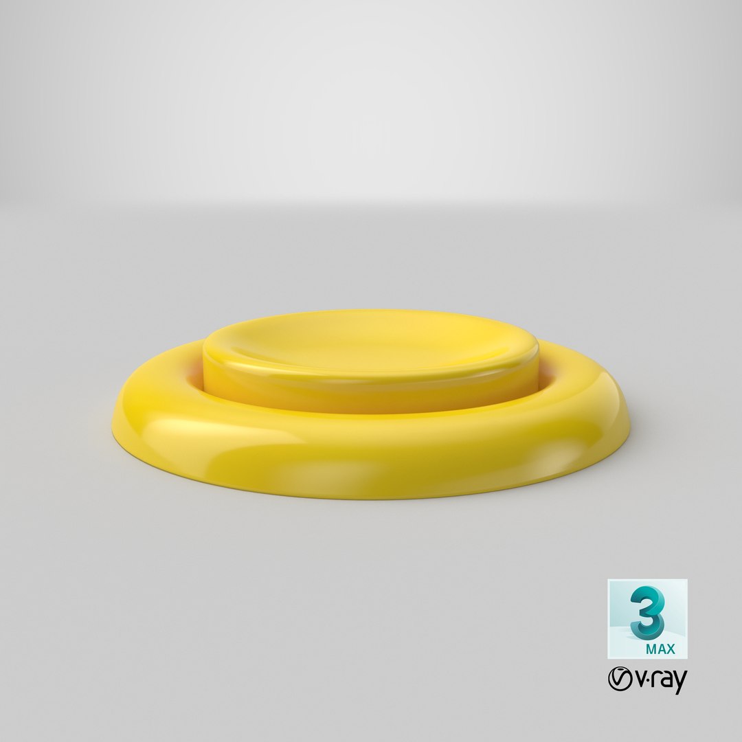 3D Button 04 Yellow Model - TurboSquid 1220812