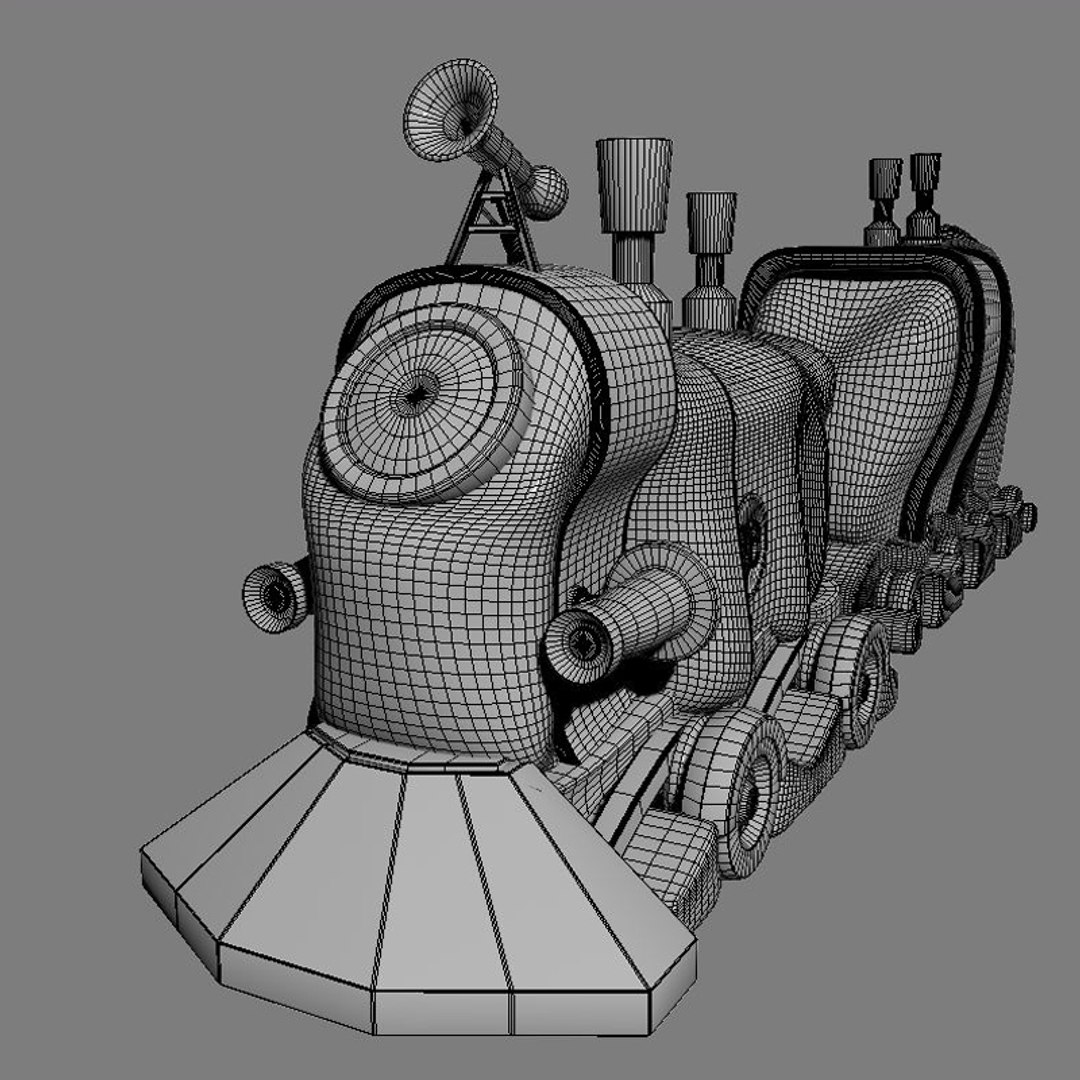 3d train engines model
