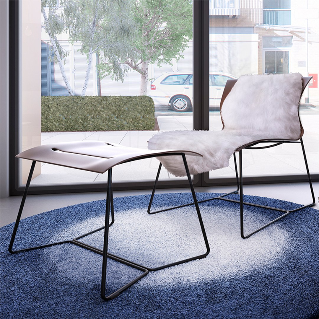 3d model knoll cuoio lounge