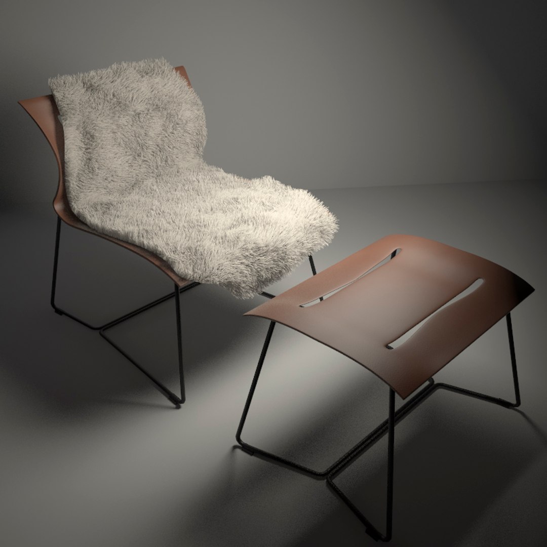 3d model knoll cuoio lounge