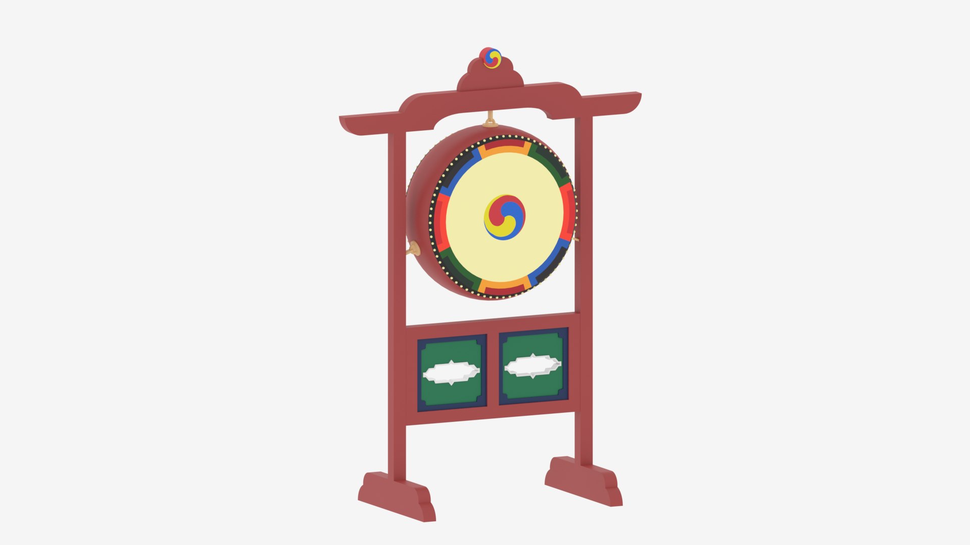 Korean Traditional Drum Buk Jwa-Go 3D Model - TurboSquid 2223579