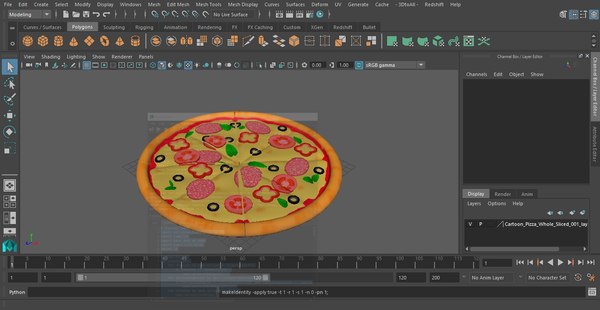 3D Cartoon Pizza Whole Sliced - TurboSquid 2045438