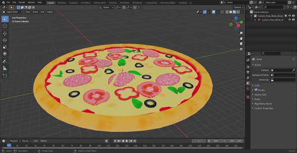 3D Cartoon Pizza Whole Sliced - TurboSquid 2045438