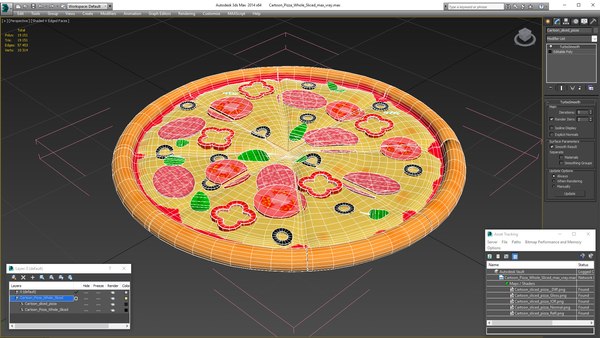 3D Cartoon Pizza Whole Sliced - TurboSquid 2045438