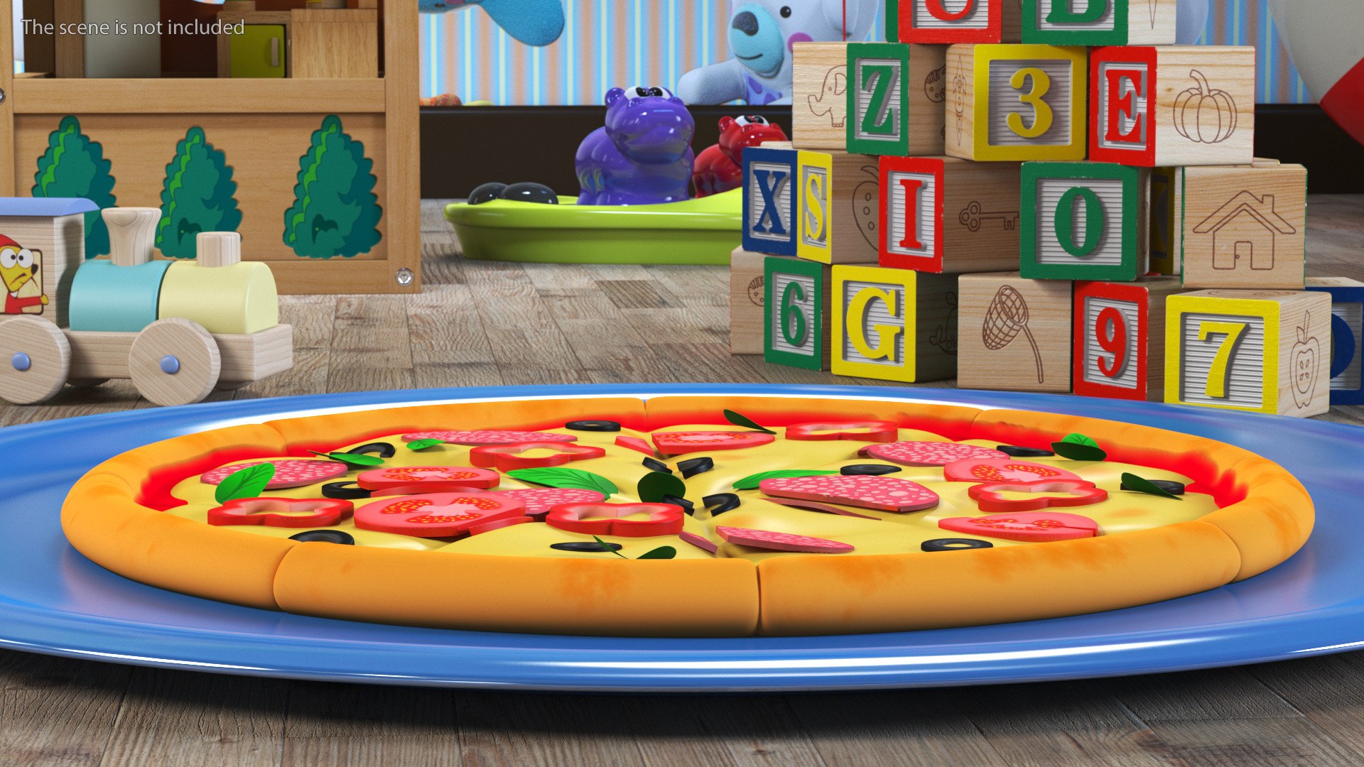 3D Cartoon Pizza Whole Sliced - TurboSquid 2045438