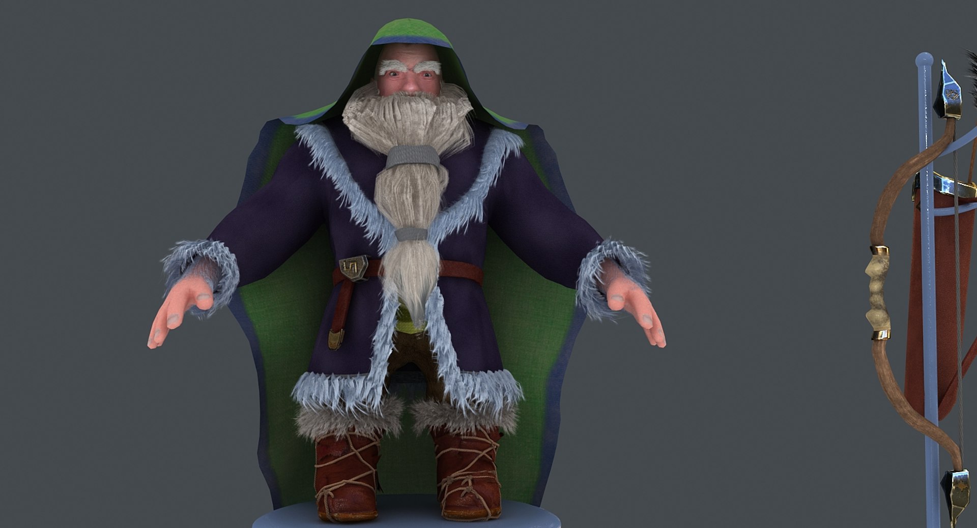 3D dwarf bow arrows model - TurboSquid 1442915