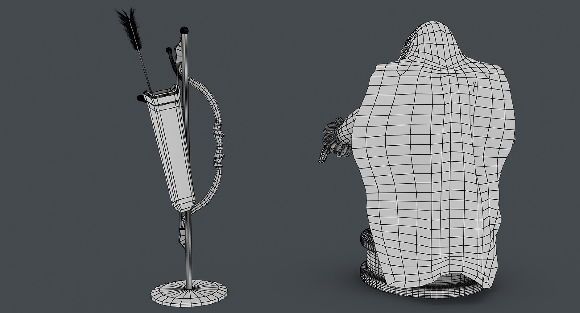 3D dwarf bow arrows model - TurboSquid 1442915