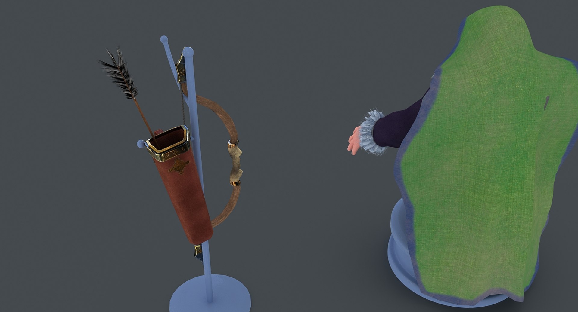 3D dwarf bow arrows model - TurboSquid 1442915