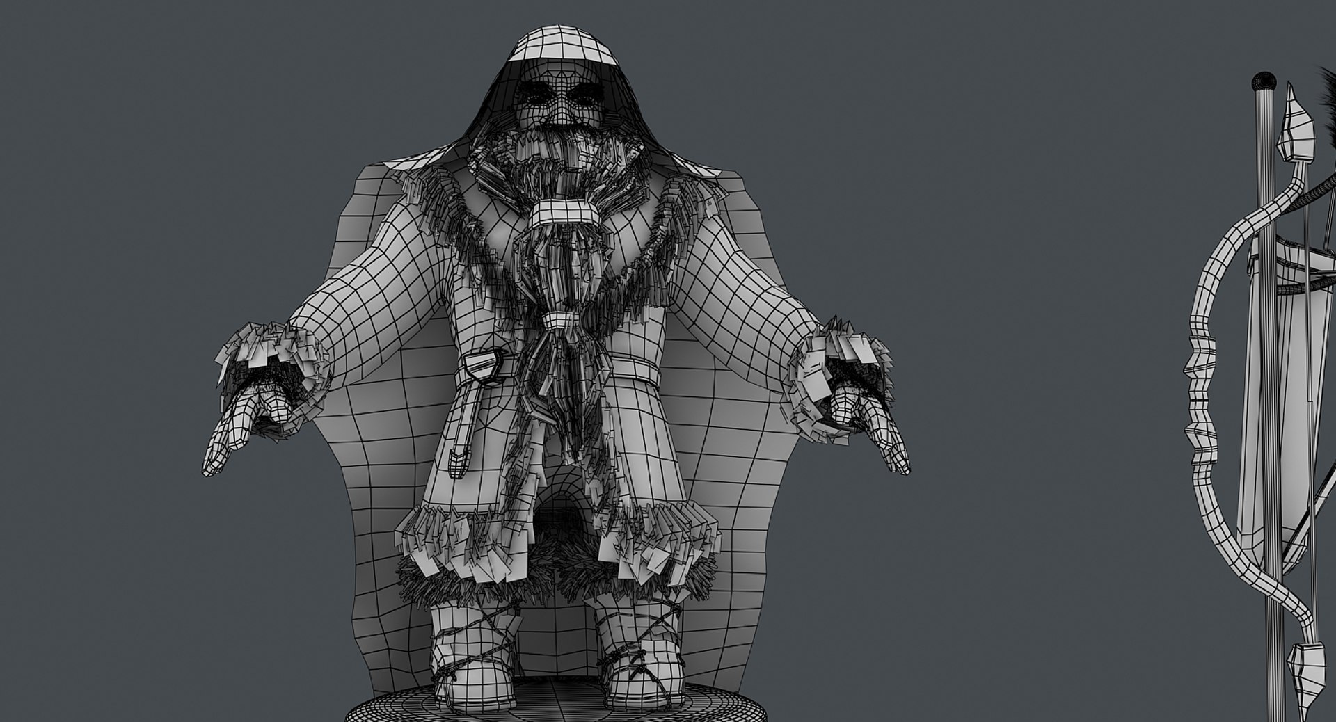 3D dwarf bow arrows model - TurboSquid 1442915