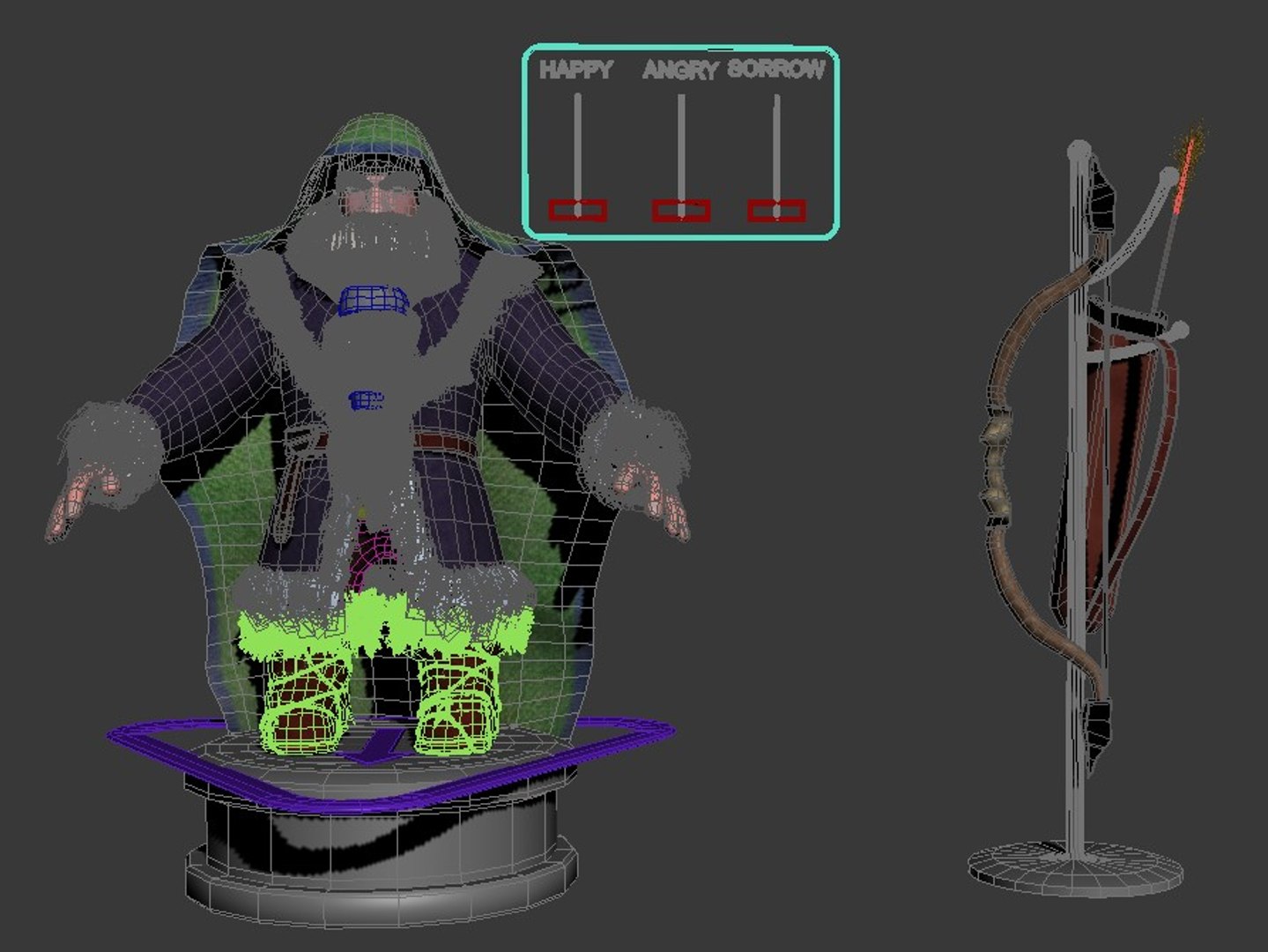 3D dwarf bow arrows model - TurboSquid 1442915