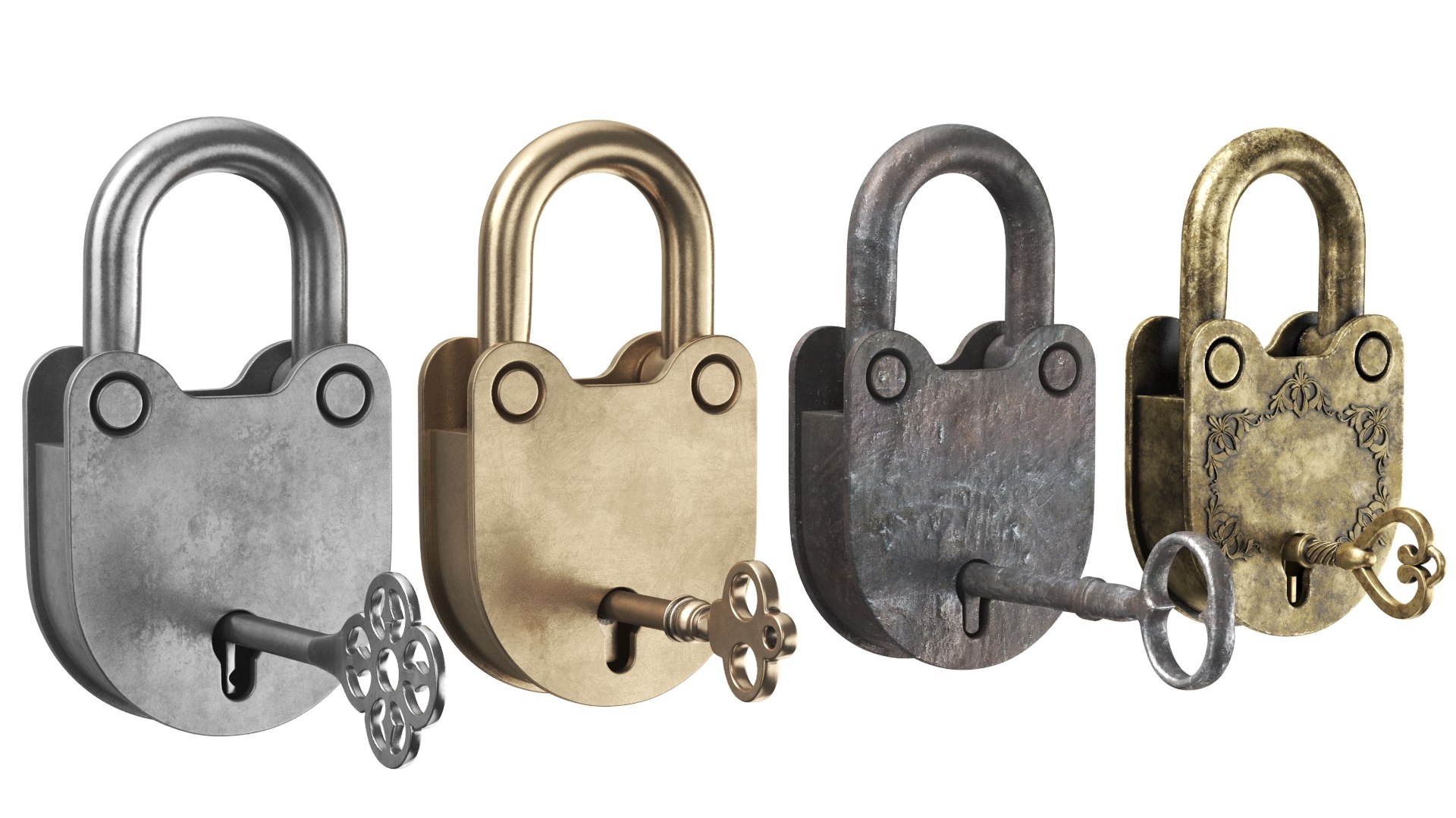 3D real padlocks key - TurboSquid 1482536