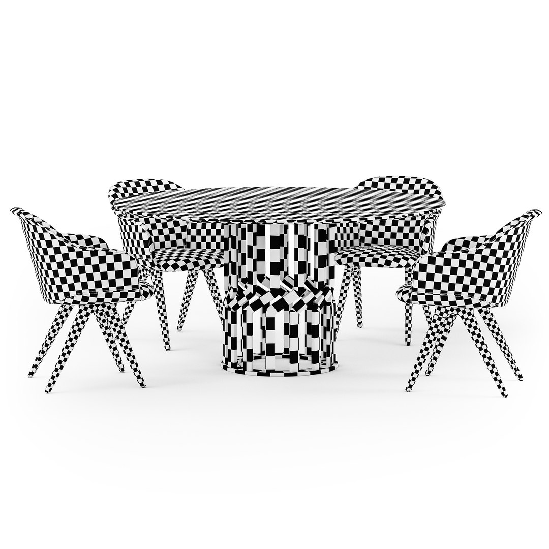 Potocco Intreccio Table Lyz Wood Armchair 3D Model - TurboSquid 1852415