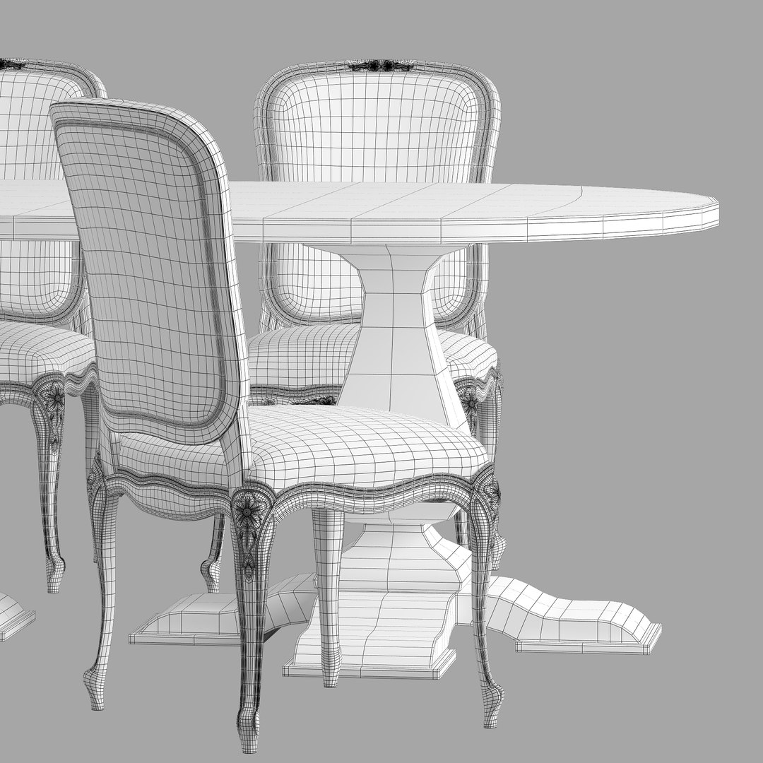 Skandinave Dindo Dining Set 3D Model - TurboSquid 2207428