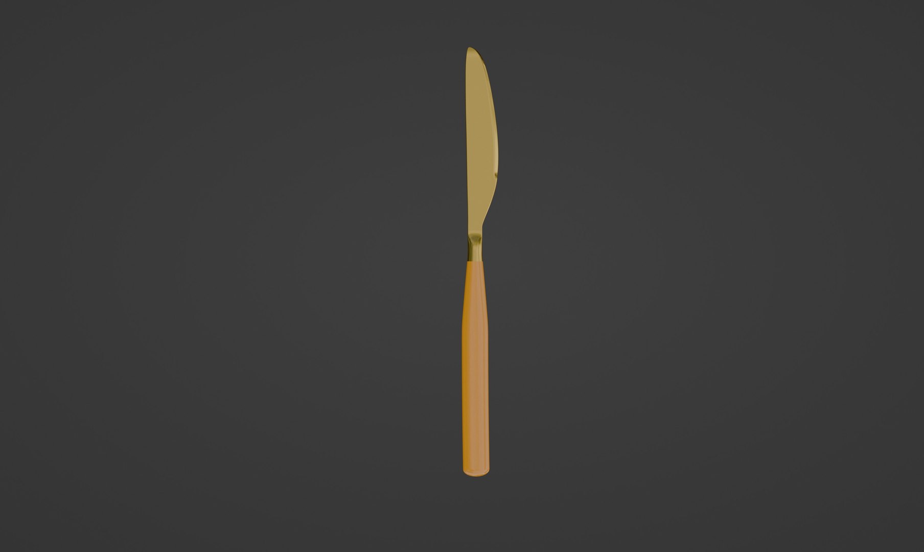 Classic Golden Dining Knife With A Long And Thick Handle 3D Model ...