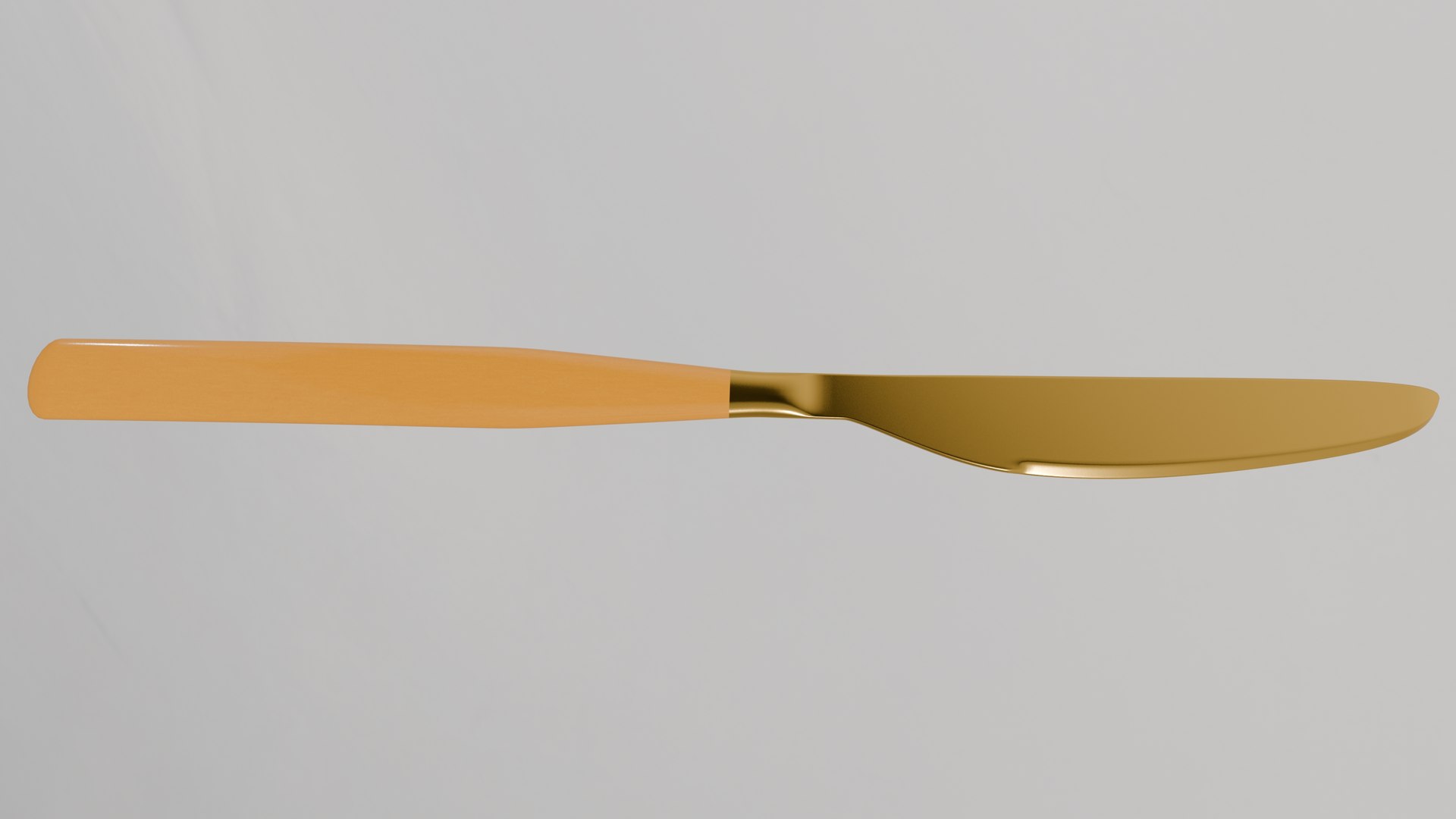 Classic Golden Dining Knife With A Long And Thick Handle 3D Model ...