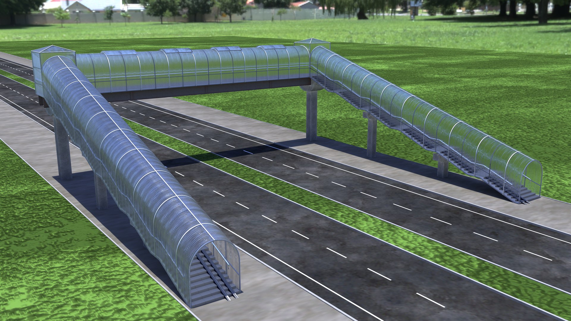 3D Pedestrian Bridge - TurboSquid 1708080