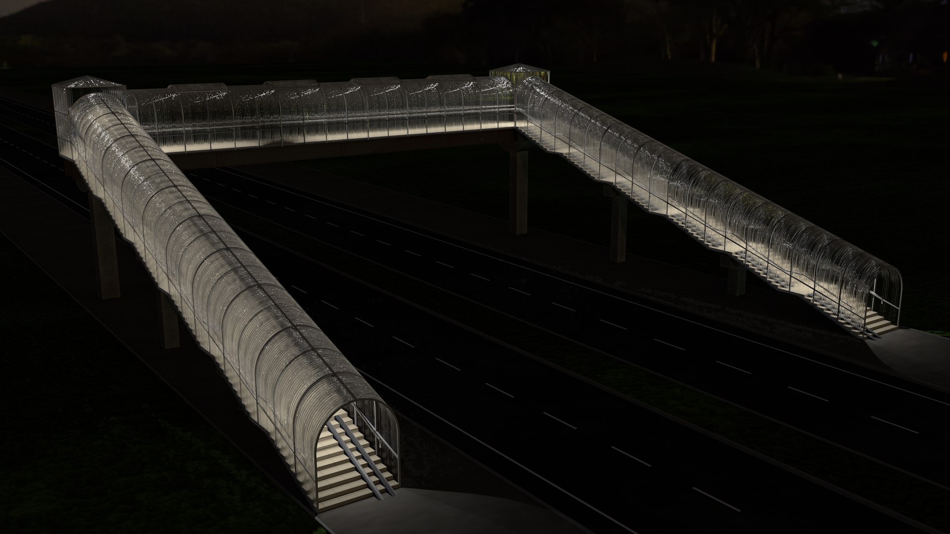 3D Pedestrian Bridge - TurboSquid 1708080