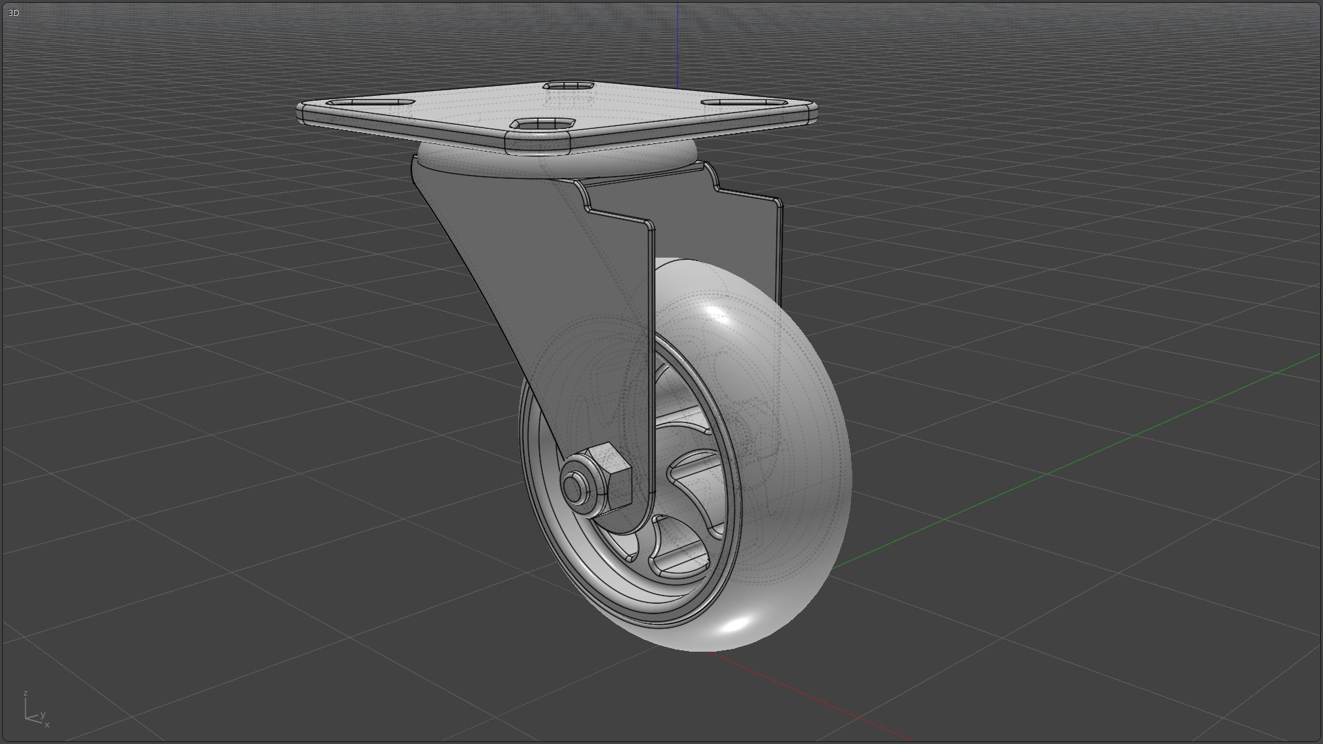 3D Caster Wheel - TurboSquid 2313885