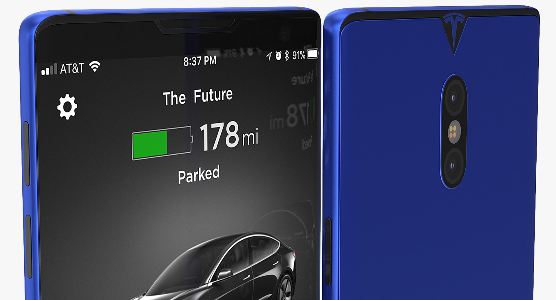 3D tesla phone concept blue - TurboSquid 1251336