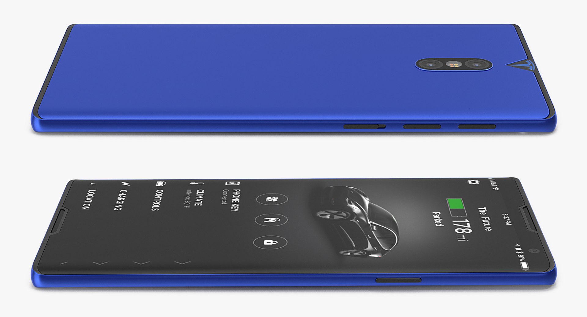 3D tesla phone concept blue - TurboSquid 1251336