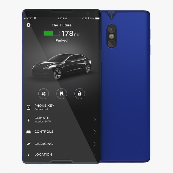modelo 3d Tesla Phone Concept Blue - TurboSquid 1251336