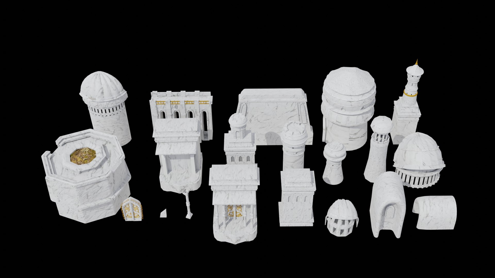 Castle Construction Set 20 Pcs 3D - TurboSquid 1786297