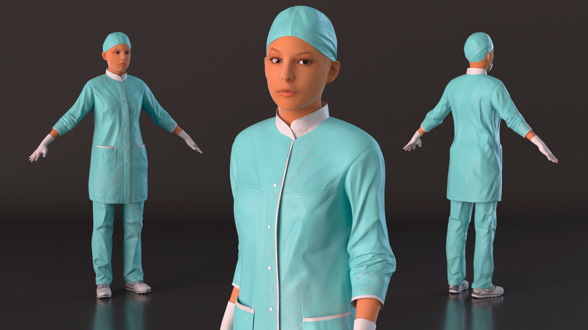 Lady Surgeon Or Nurse Rigged 3D Model - TurboSquid 2190603