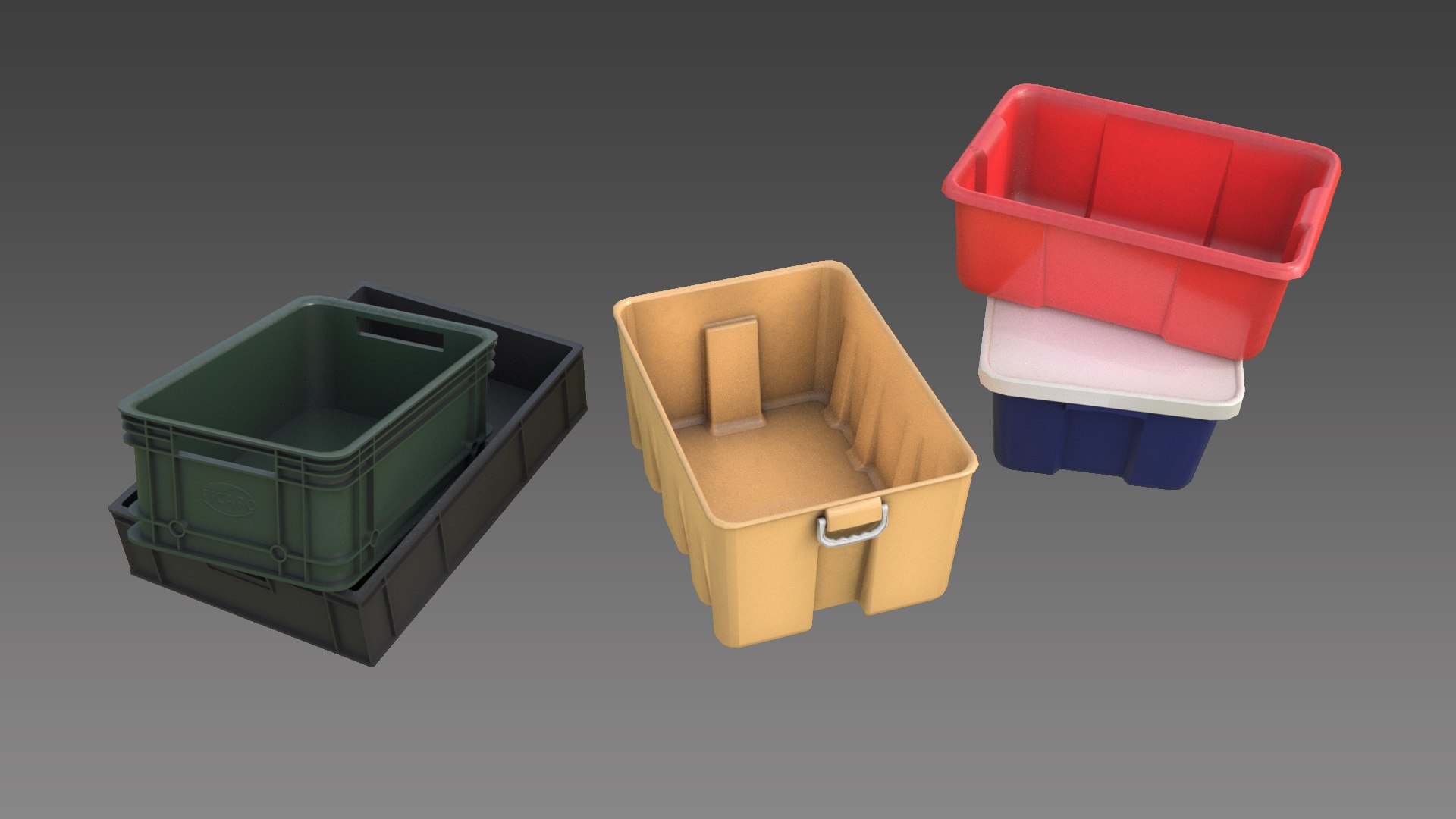 3D Plastic Storage Boxes - TurboSquid 1534783