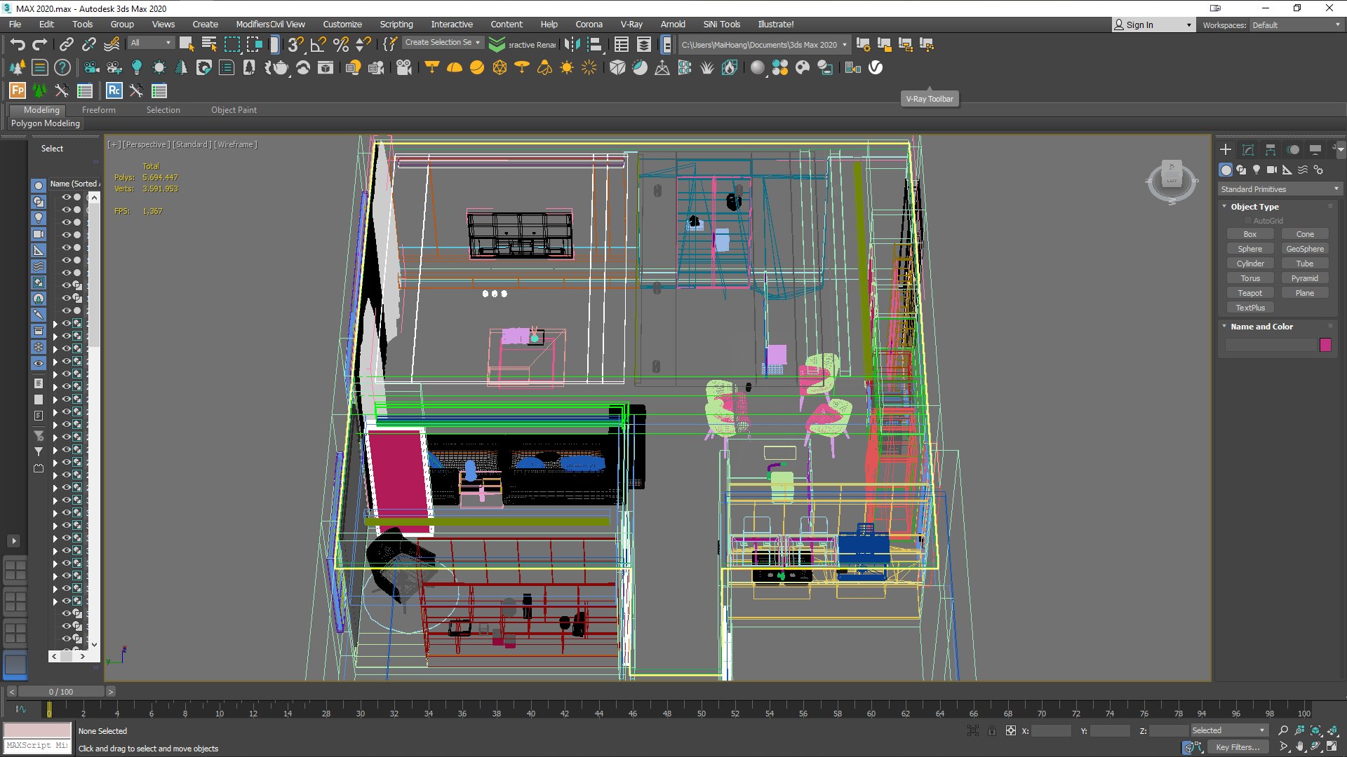 Living Kitchen Dining 15 - Apartment - Maiholuxury - MAX FBX OBJ SKP ...