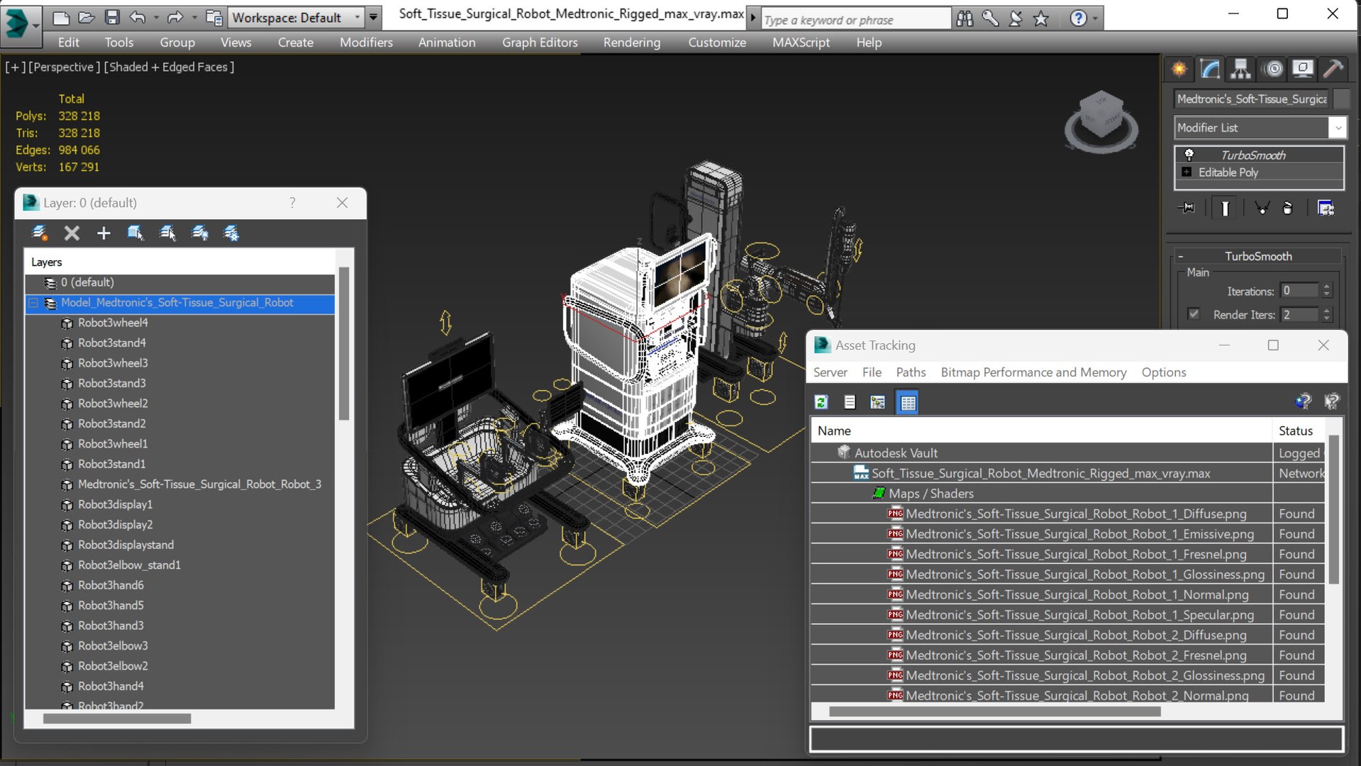 3D Model Soft Tissue Surgical Robot Medtronic Rigged - TurboSquid 2119191