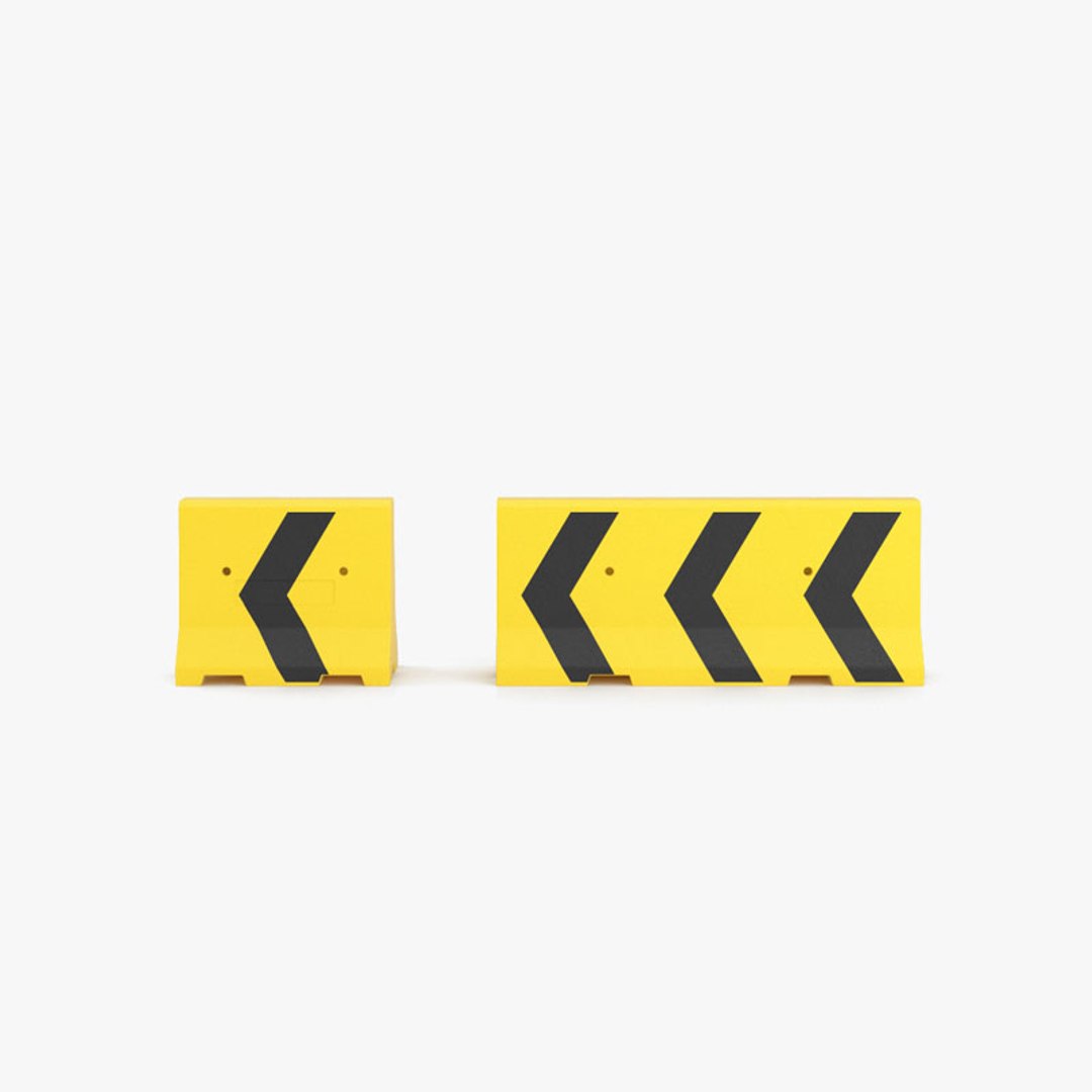 Concrete Barrier Yellow-black Arrows Model - TurboSquid 1769423
