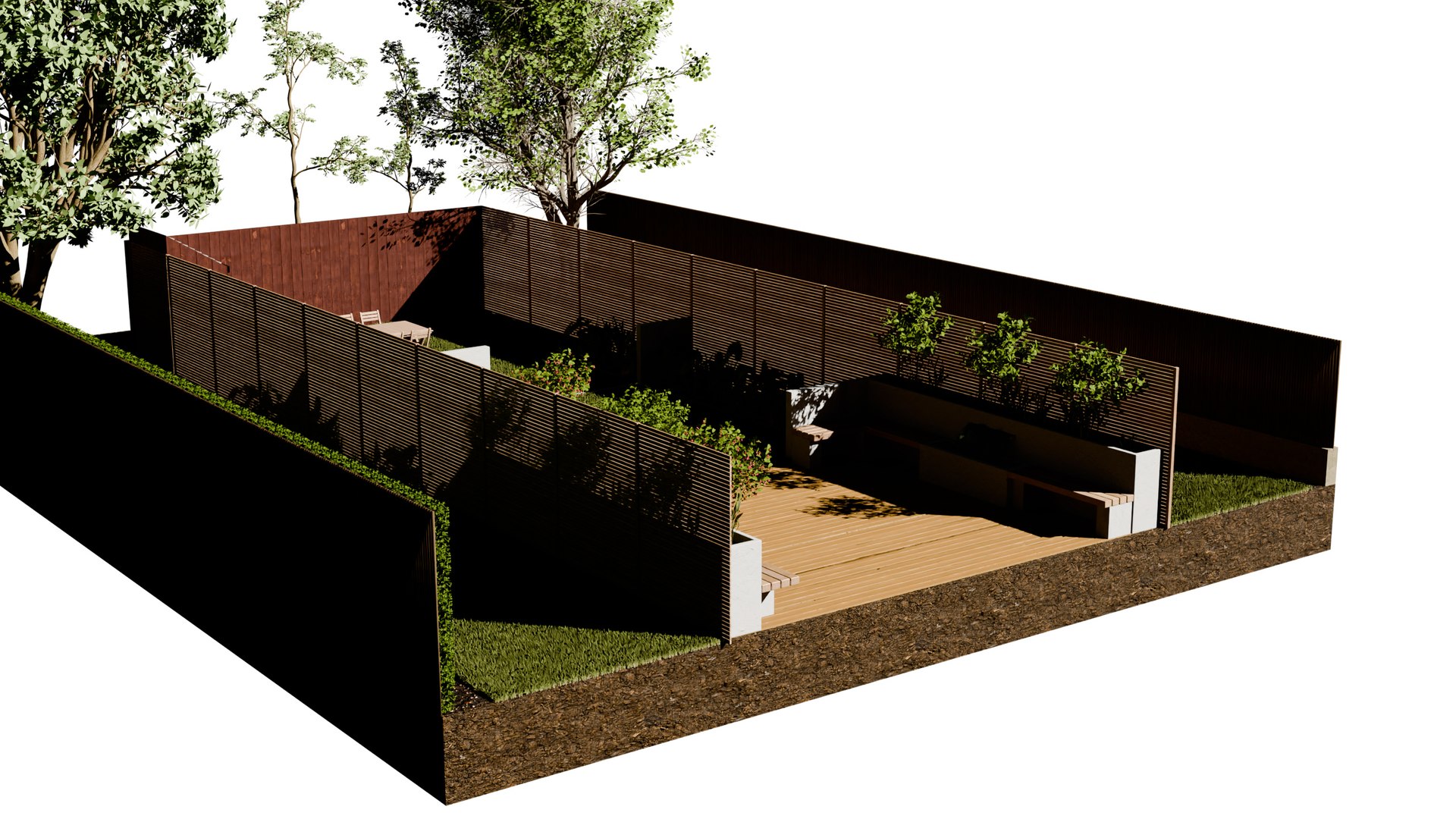 Tranquil Garden With Green Road Border 3D Model - TurboSquid 2135513