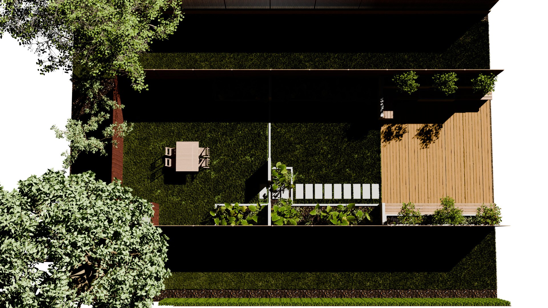 Tranquil Garden With Green Road Border 3D Model - TurboSquid 2135513