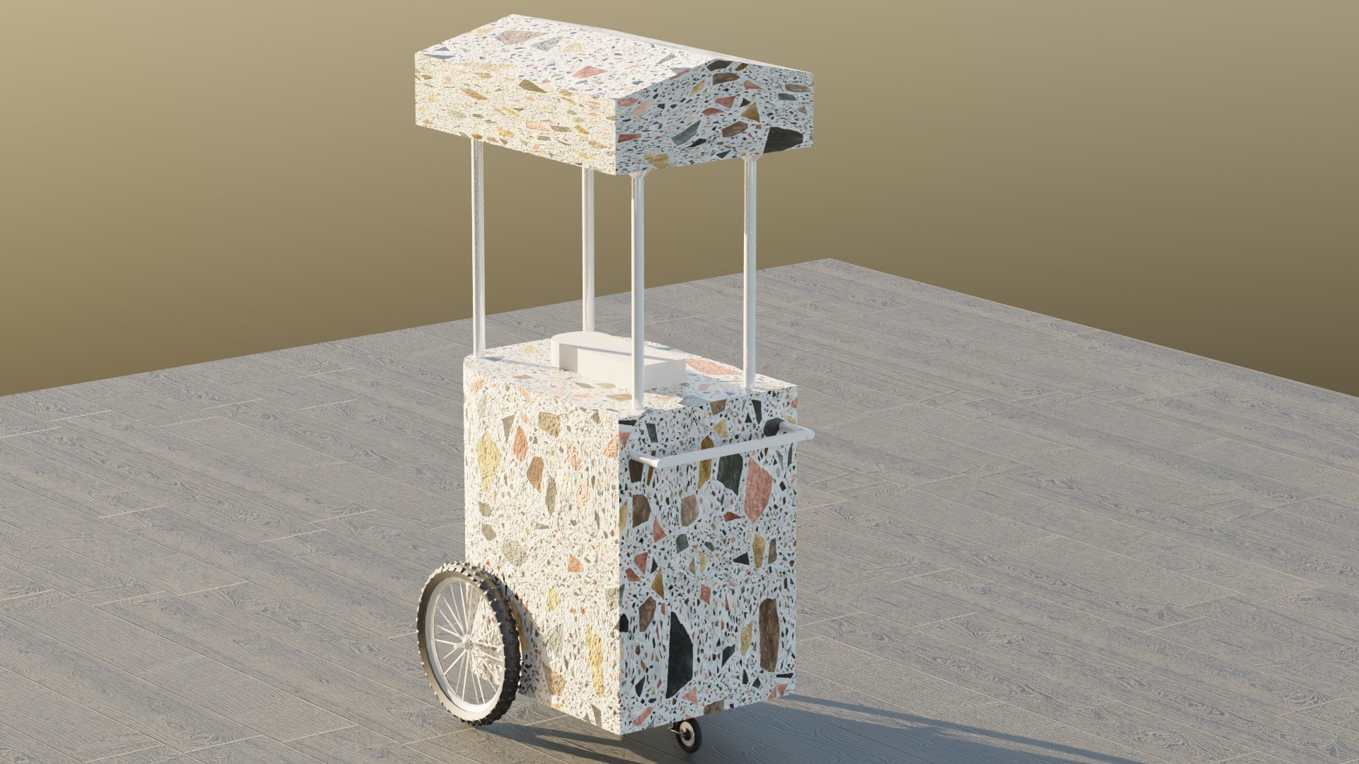 3D Model Food Stand Cart - TurboSquid 2379899