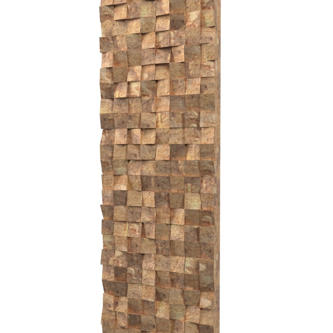 3D Model Textured 2 72w Metallic Rugged Wooden Blocks Metal Wall Art ...