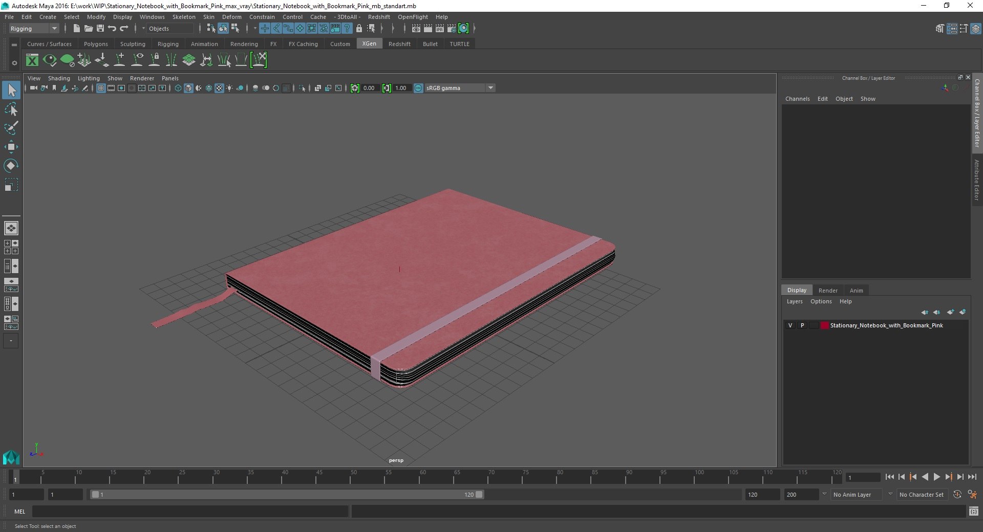 3D Stationary Notebook With Bookmark Pink - TurboSquid 2237146