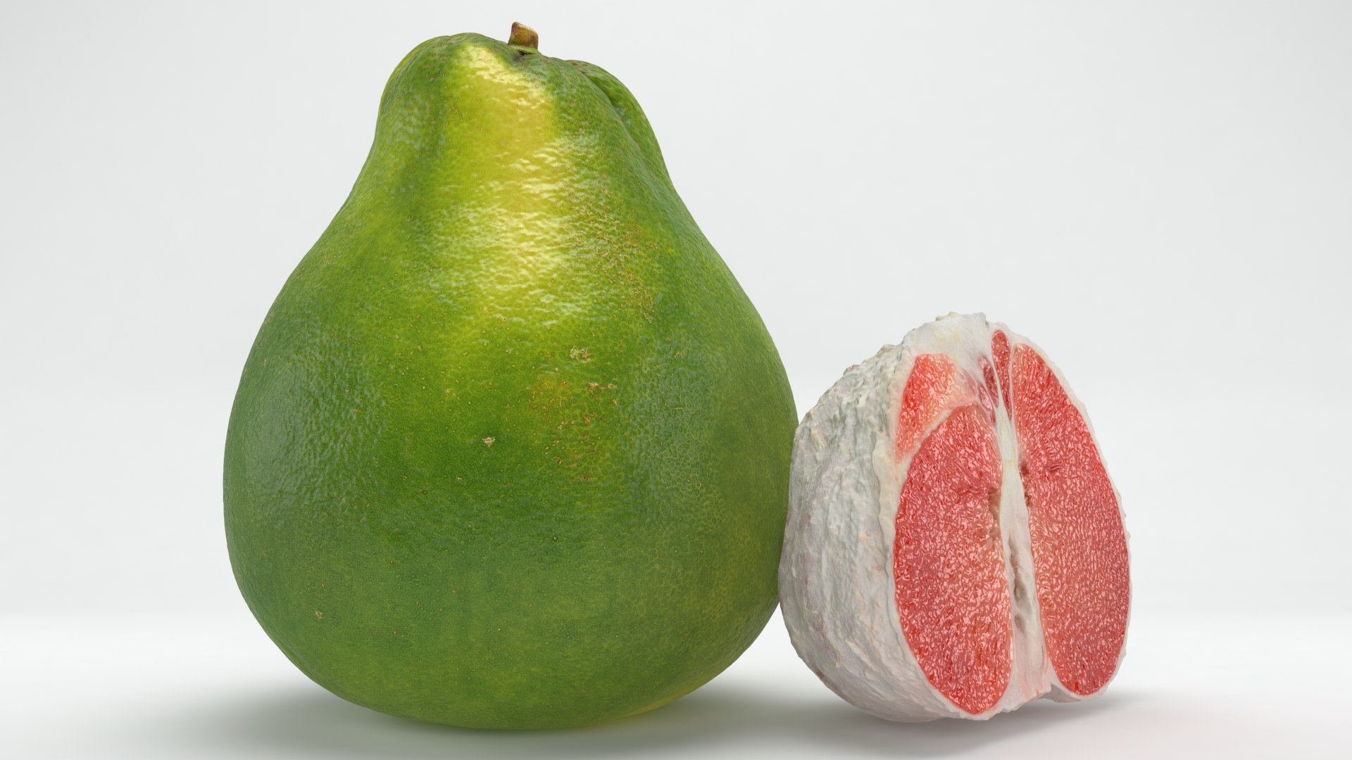 Whole And Half Peeled Red Pomelo 3D Model - TurboSquid 1862206