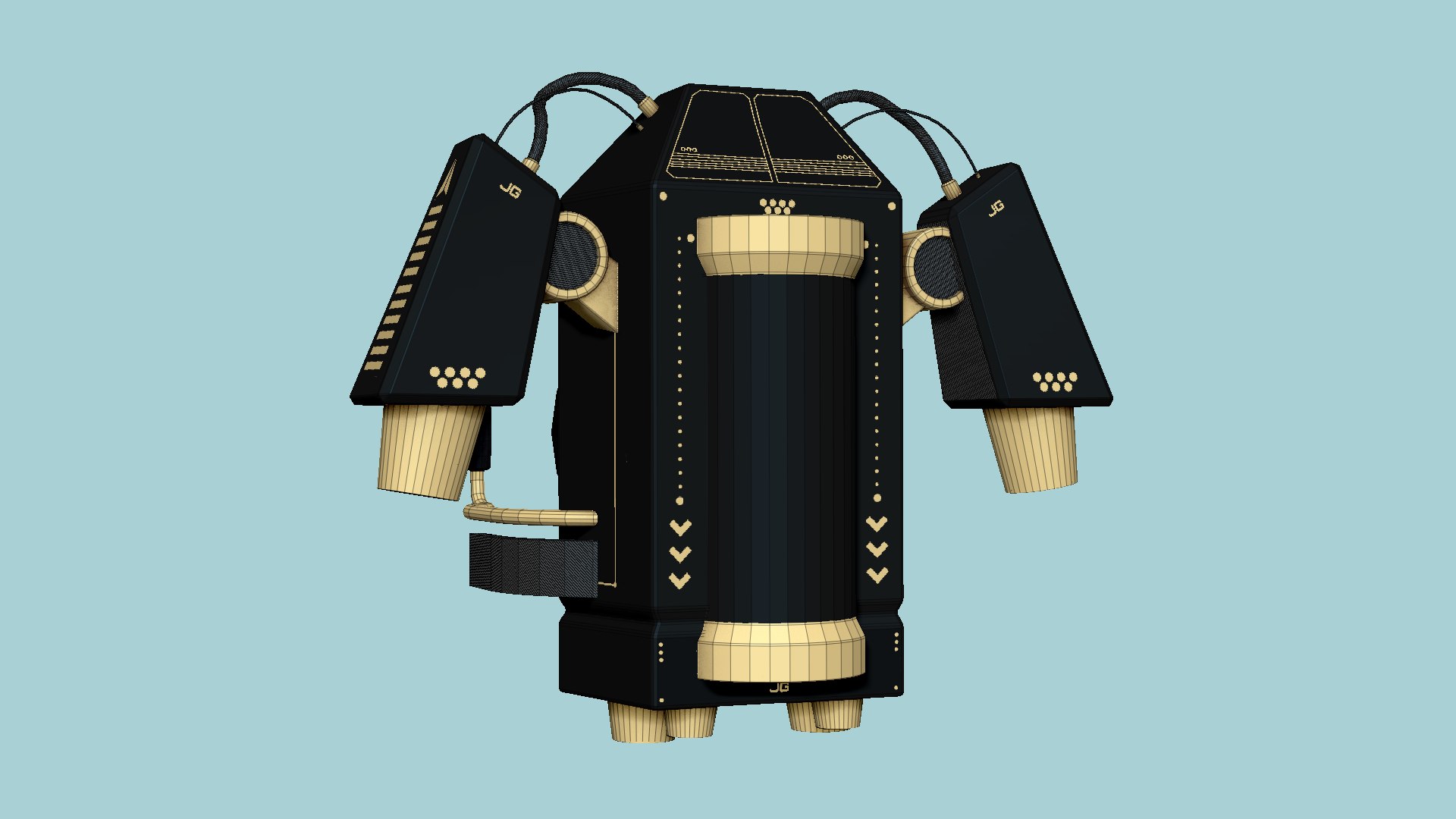 Jetpack G02 Golden Black - SciFi Character Design 3D - TurboSquid 1965321