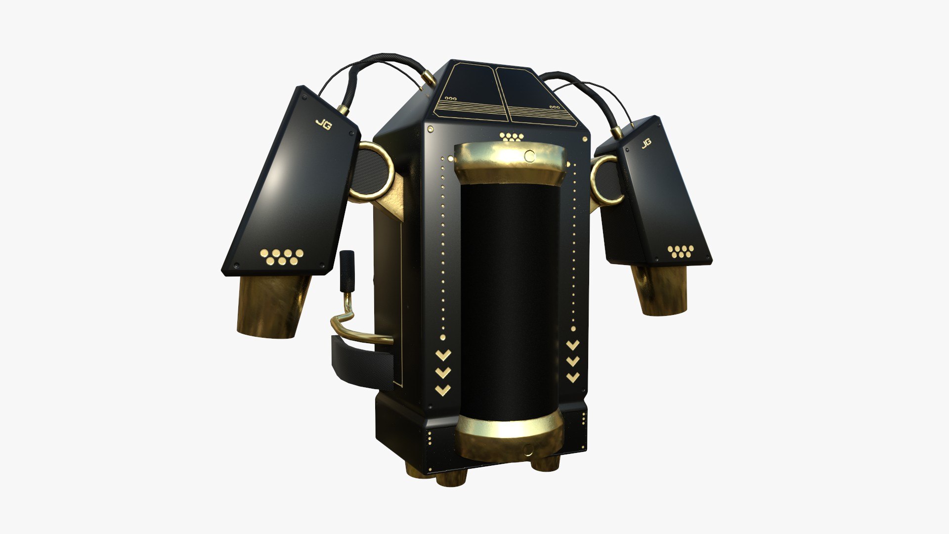 Jetpack G02 Golden Black - SciFi Character Design 3D - TurboSquid 1965321