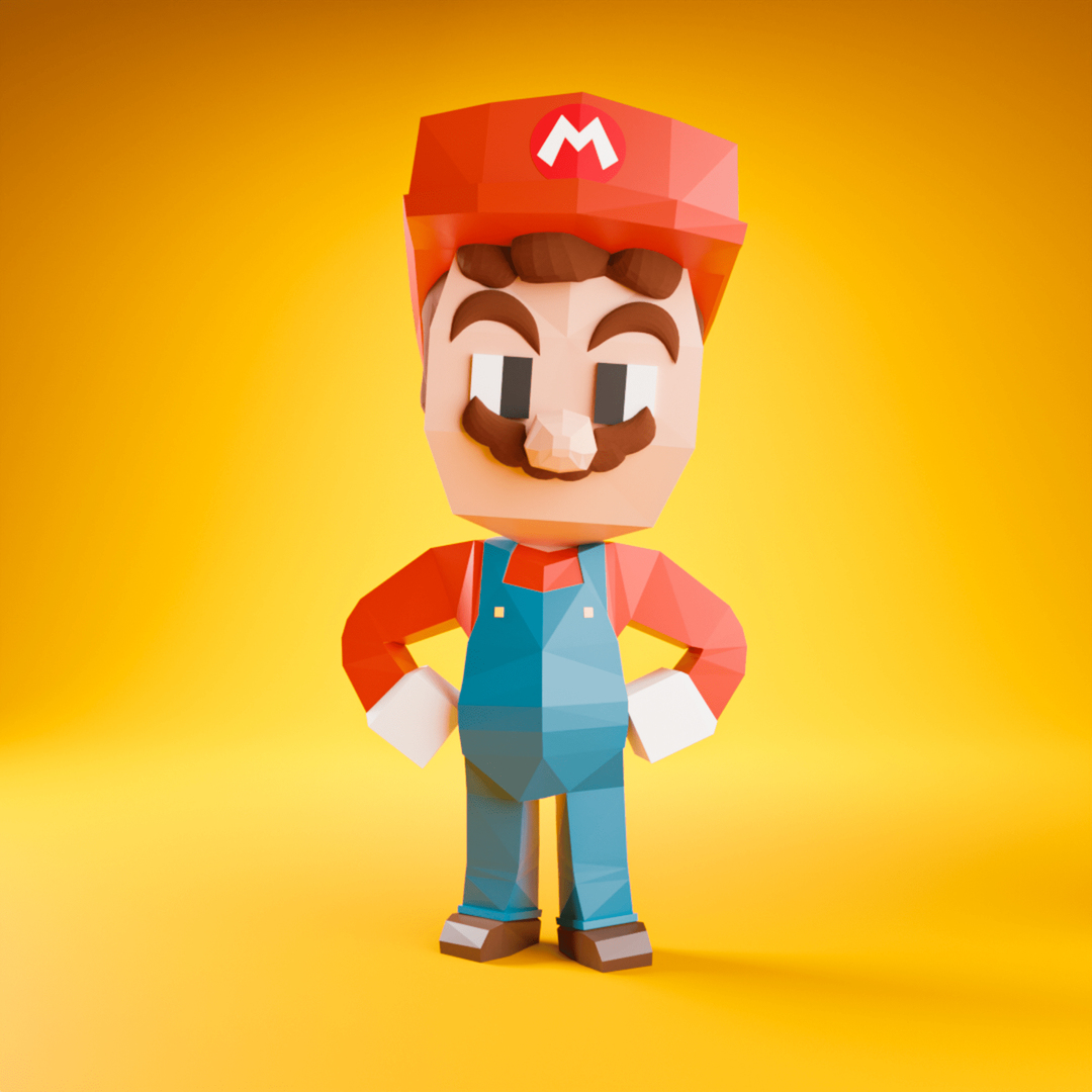 modelo 3d Super Mario Low Poly modelo 3D aparejado - TurboSquid 1953605