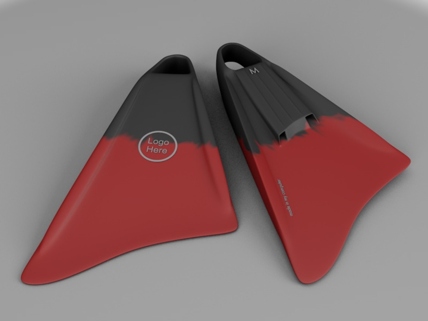 bodyboard fins c4d