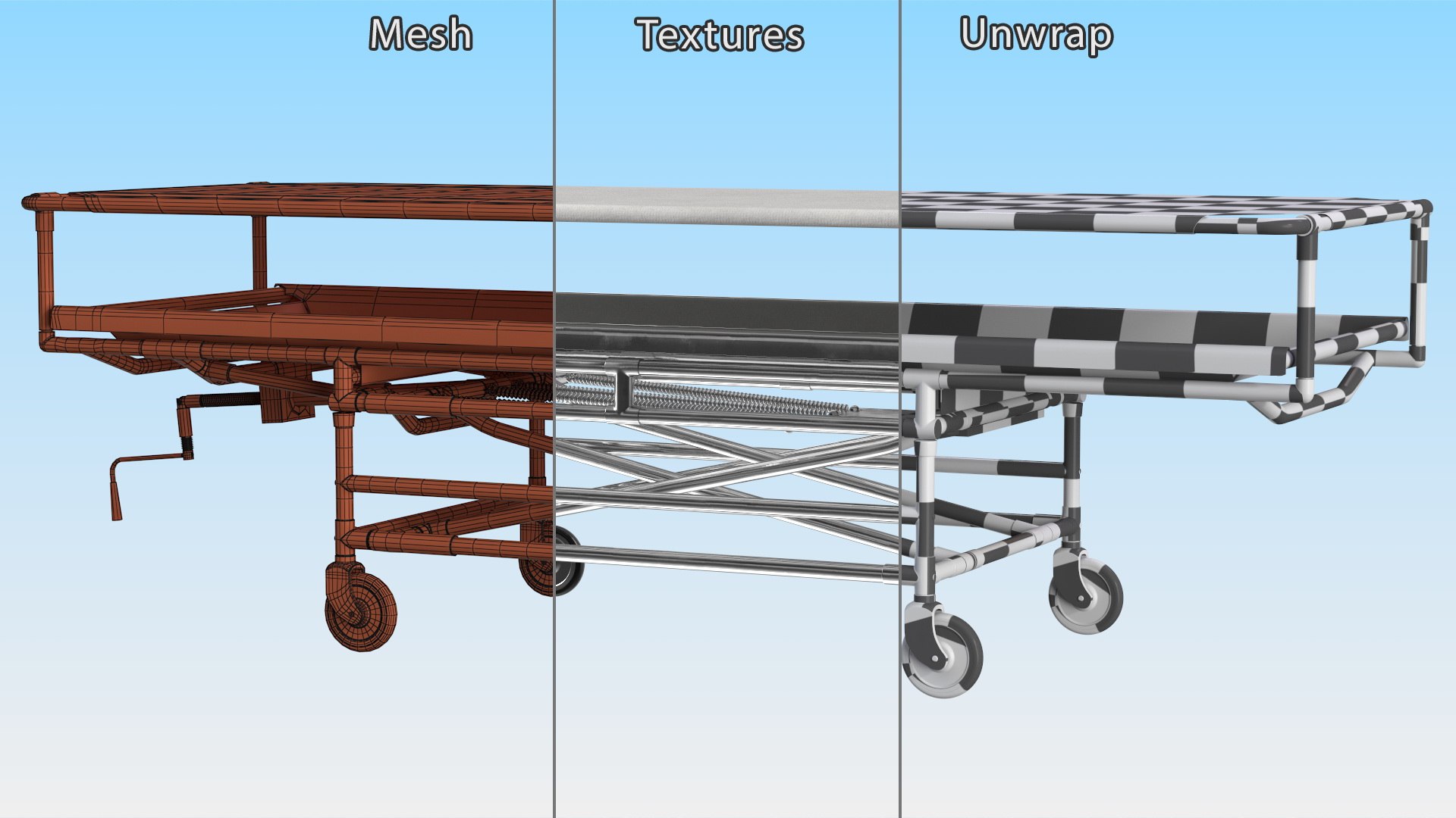 3D Covered Mortuary Gurney Rigged Model - TurboSquid 2012401