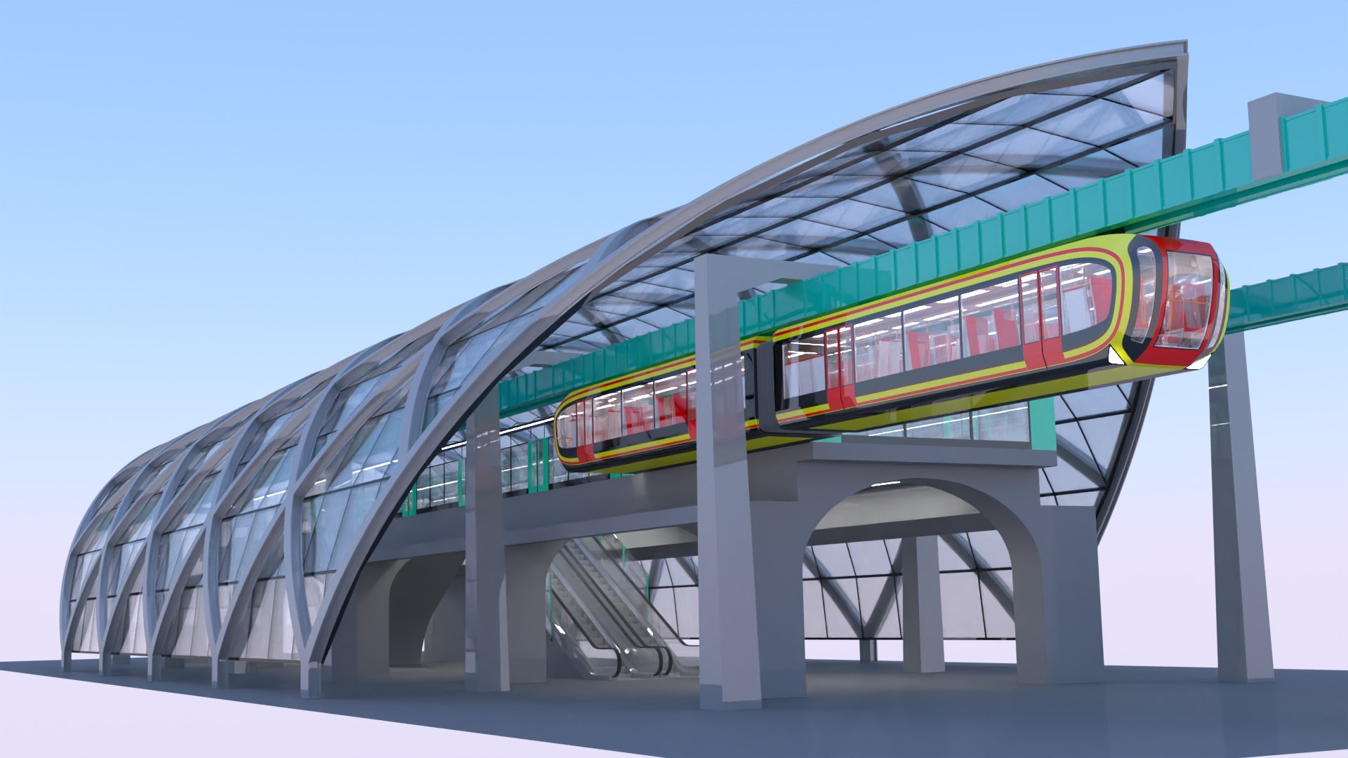 Elevated Trains Stations 3D Model - TurboSquid 2381514