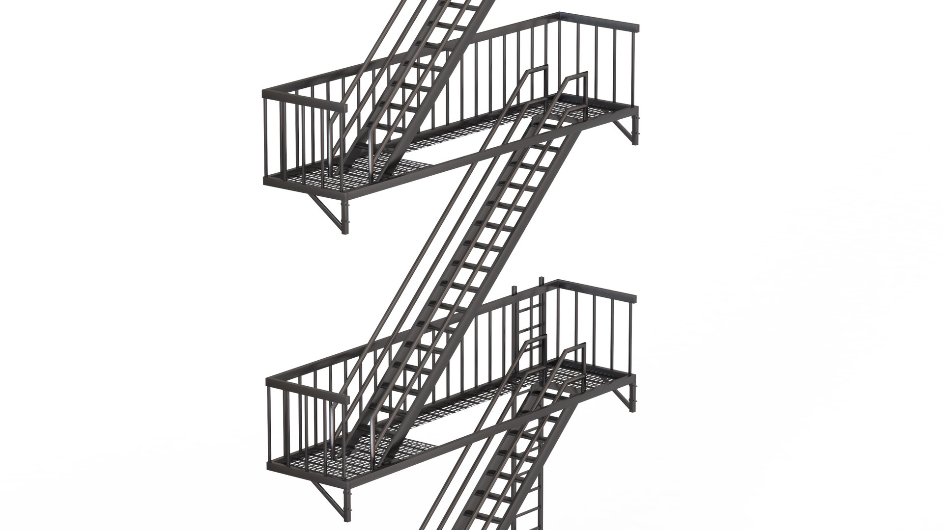 3D Fire Escape Stairs - TurboSquid 2140224