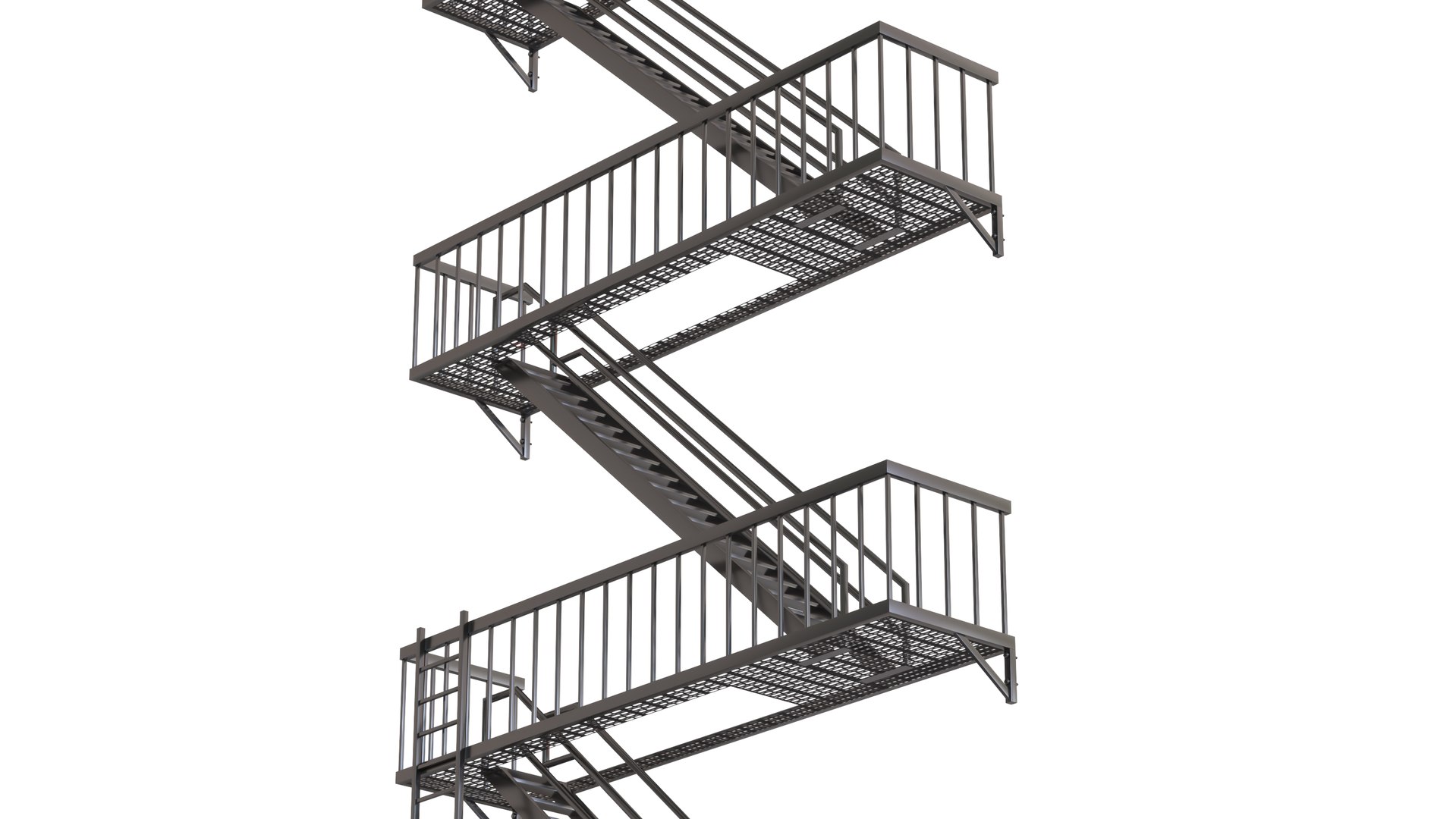 3D Fire Escape Stairs - TurboSquid 2140224