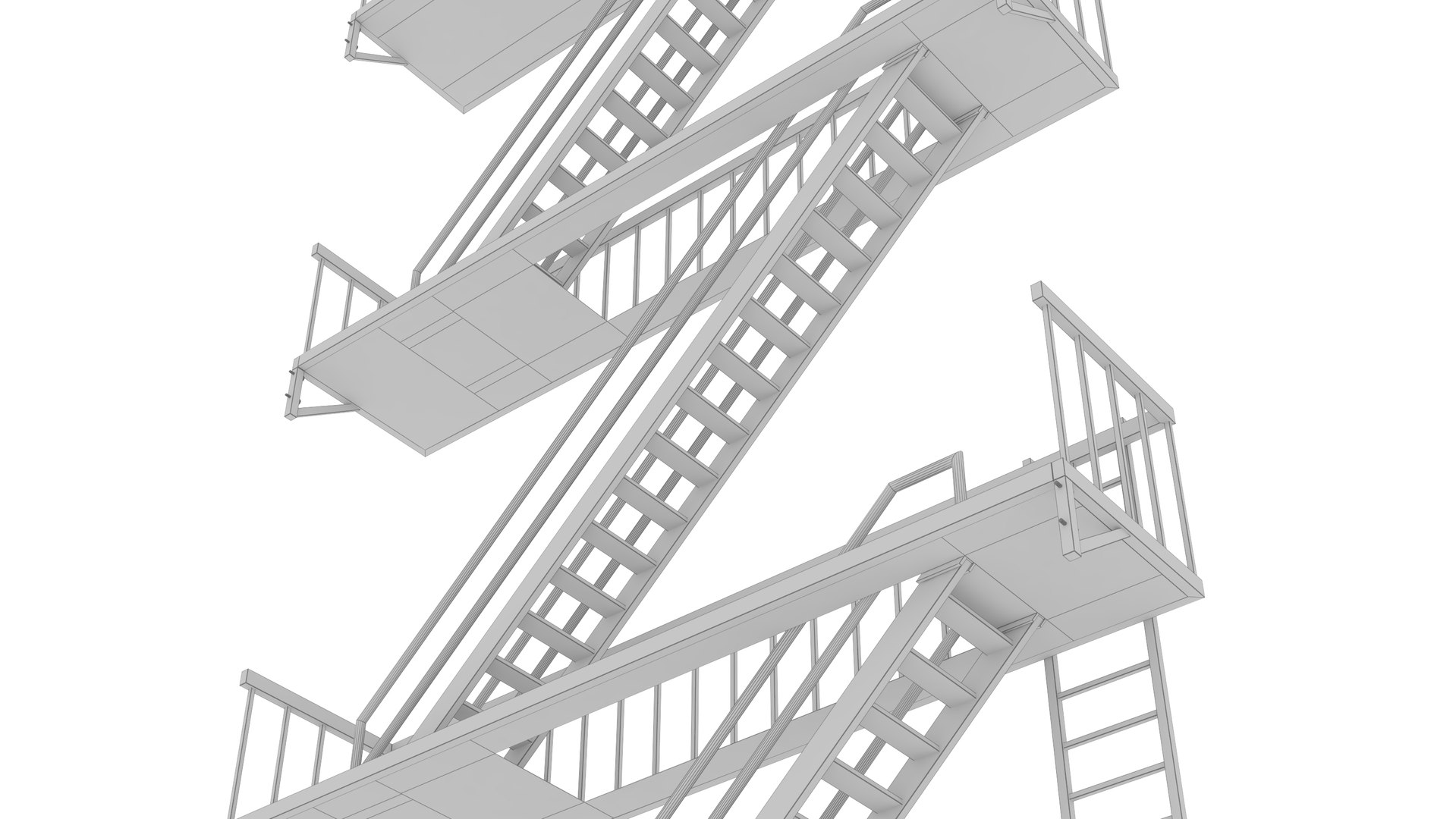 3D Fire Escape Stairs - TurboSquid 2140224