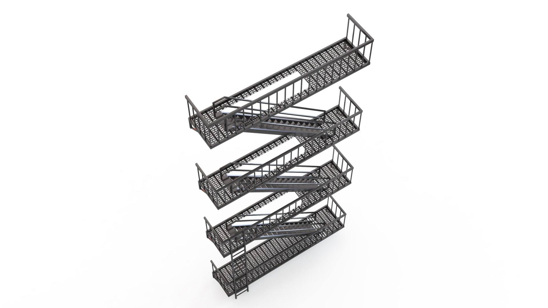 3D Fire Escape Stairs - TurboSquid 2140224